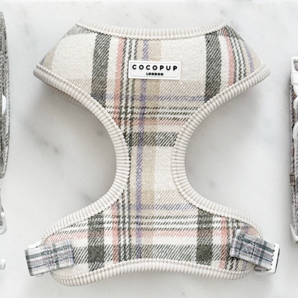 Spring Plaid Adjustable Neck Dog Harness | Cocopup London