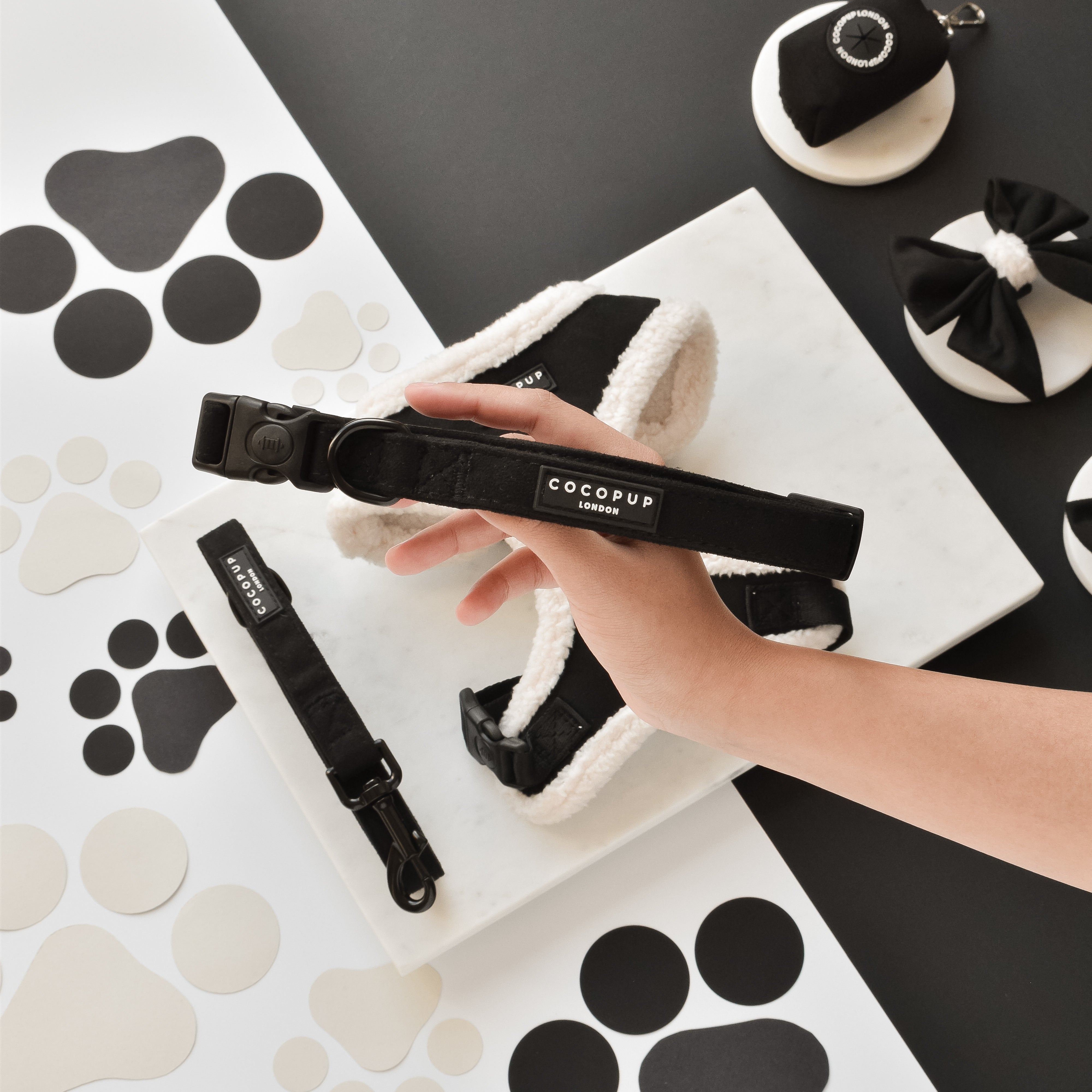 Black Aviator Dog Collar | Cocopup London