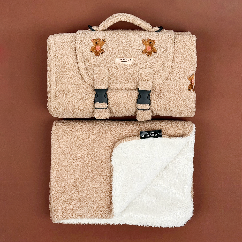 Travel Mat & Blanket Set - Theo Embroidered Teddy – Cocopup London