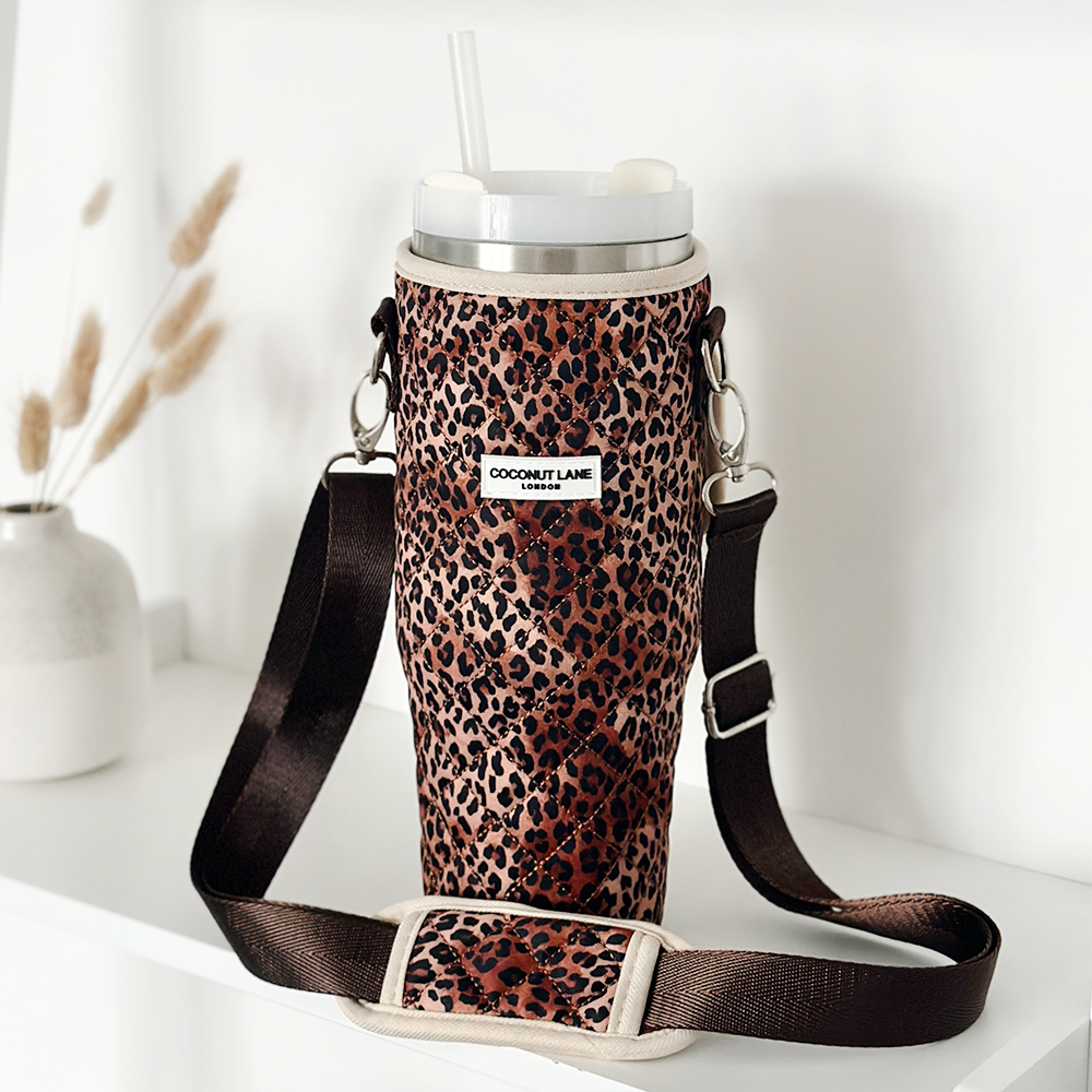 Quilted Leopard Pup Tumbler Carry Case by Coconut Lane – Cocopup London