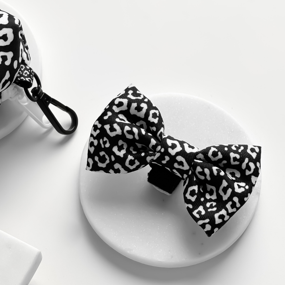 Black Leopard Dog Bow Tie | Cocopup London